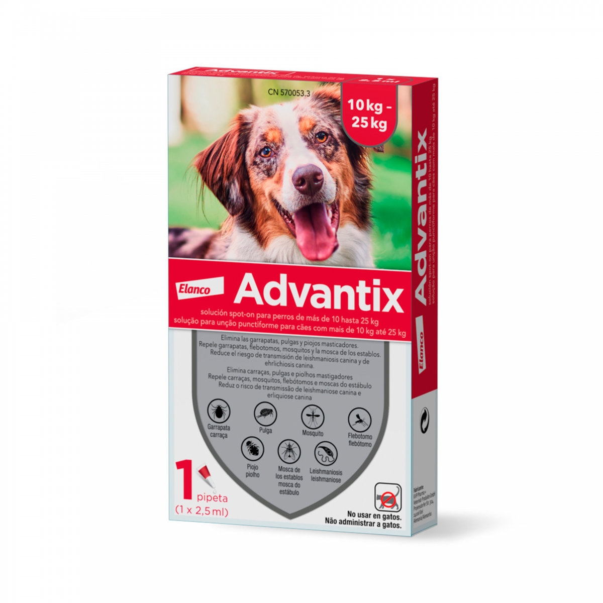 ADVANTIX 250MG 10KG-25KG 1PIP - 17266 | Nutrima